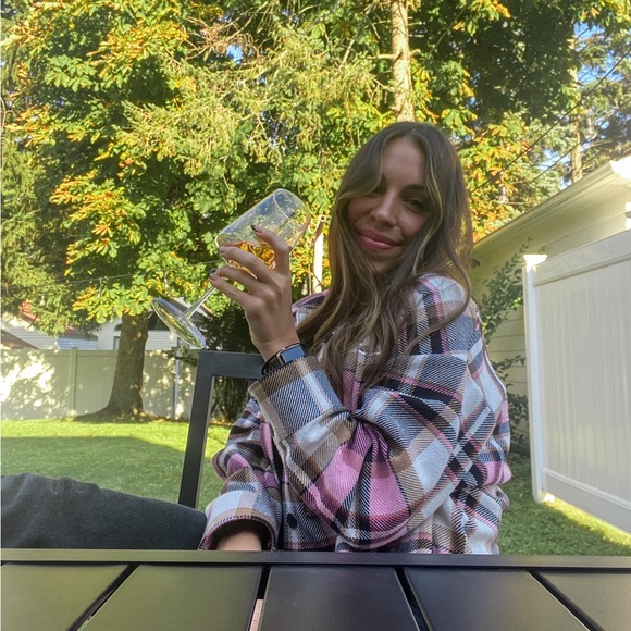 Zara | Jackets & Coats | Zara Pink Plaid Cropped Jacket Shacket | Poshmark